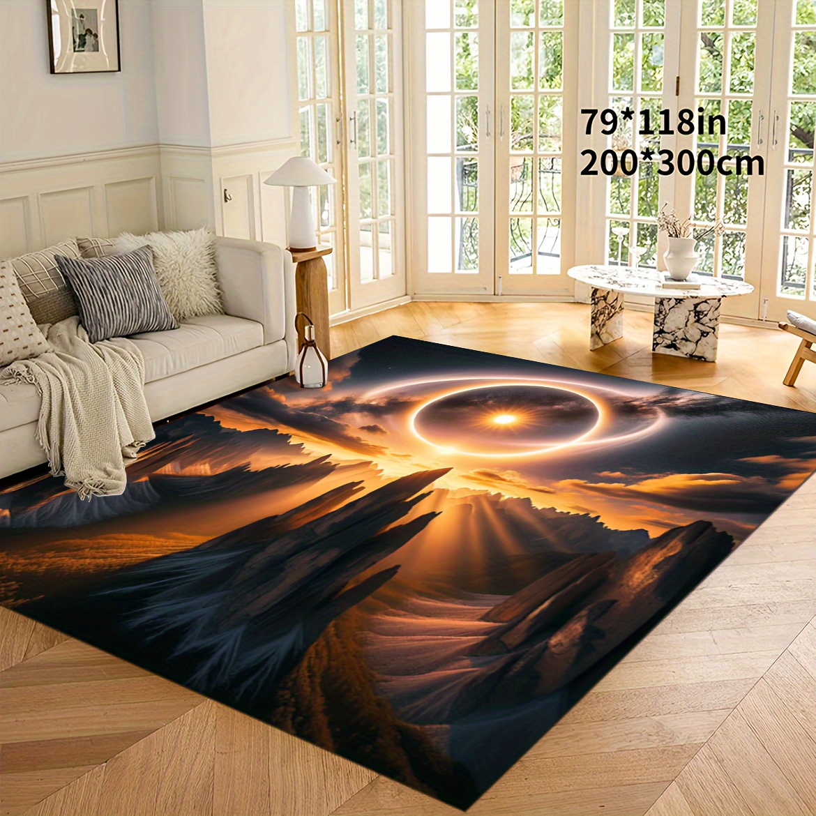 Group Mountain Dazzle Pattern Round Rug Non slip Cushioned - Temu Canada