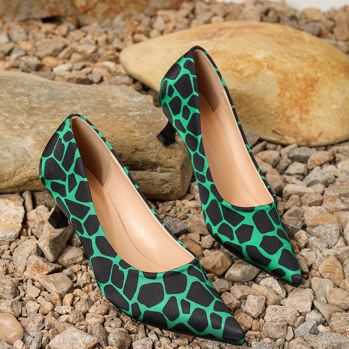 Womens Leopard Pattern Pumps Shallow Mouth Slip Casual - Temu United ...
