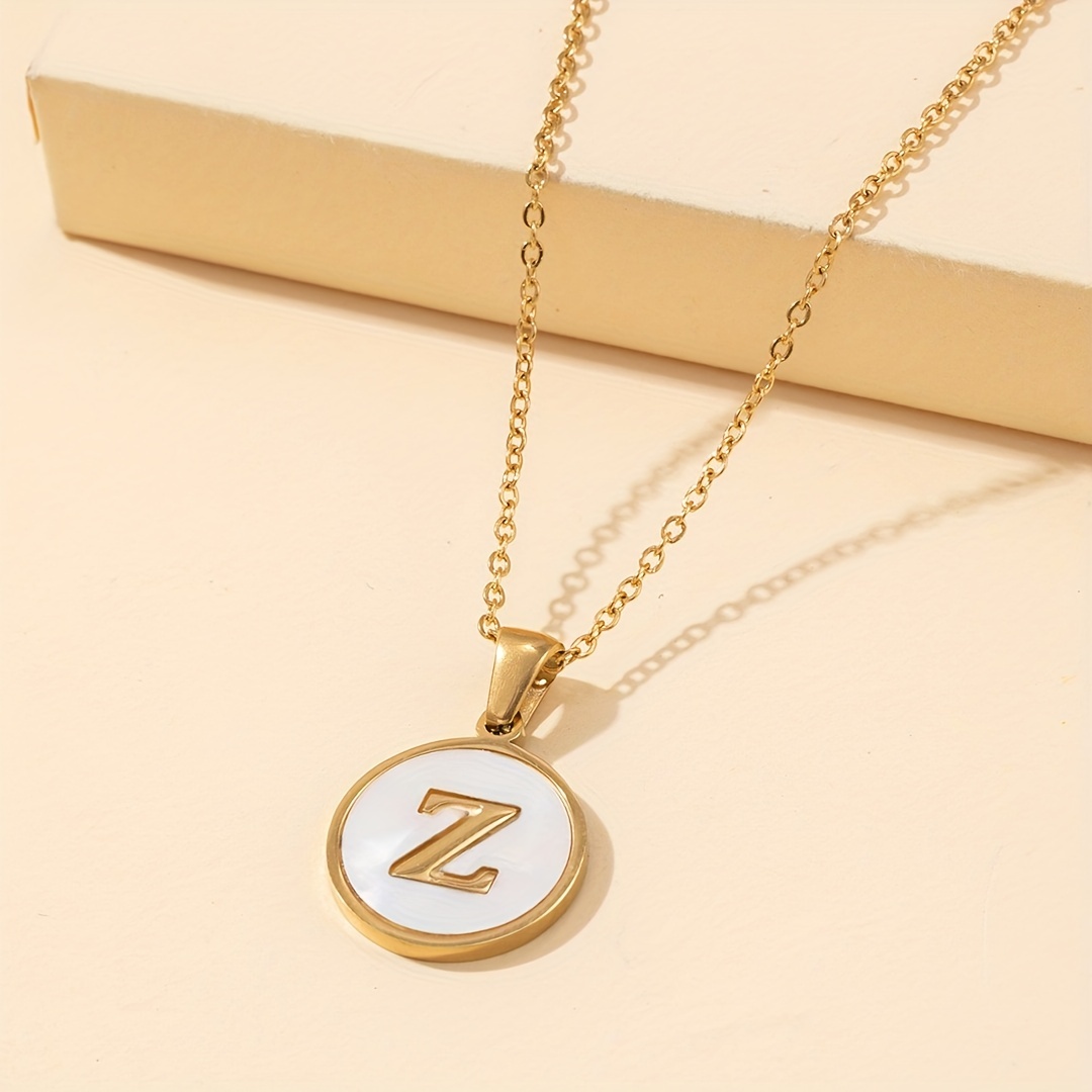 Men's Fashion Minimalist All-match 26 Letters Round Shell Golden ...