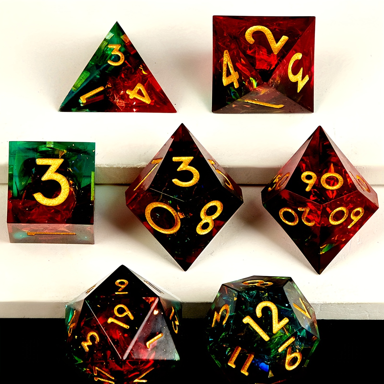 Resin Multi sided Polyhedral Dices Table Games Christmas - Temu