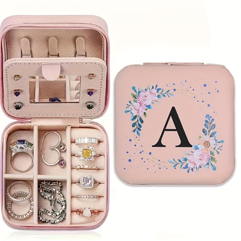 Mini Letter Flower Pattern Square Jewelry Box Lightweight - Temu United ...