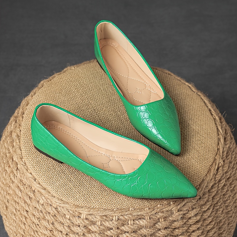 Women's Fashion Flat Shoes Solid Color Pointed Toe Slip - Temu New Zealand