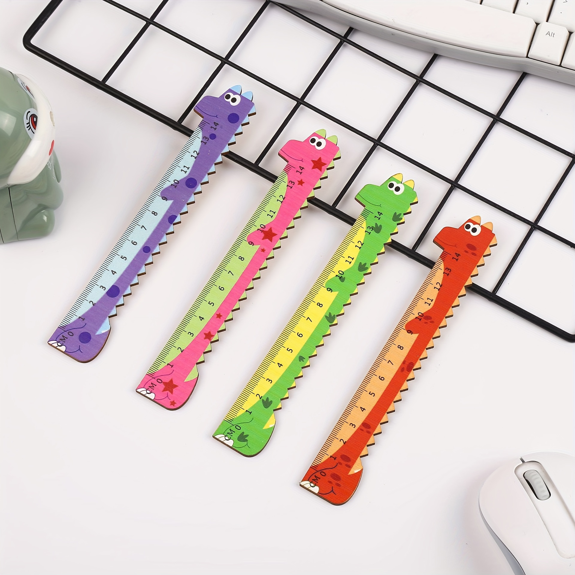 4 قطعة مسطرة خشبية على شكل ديناصور خشبي مسطرة رسم مبتكرة - Temu Saudi ...