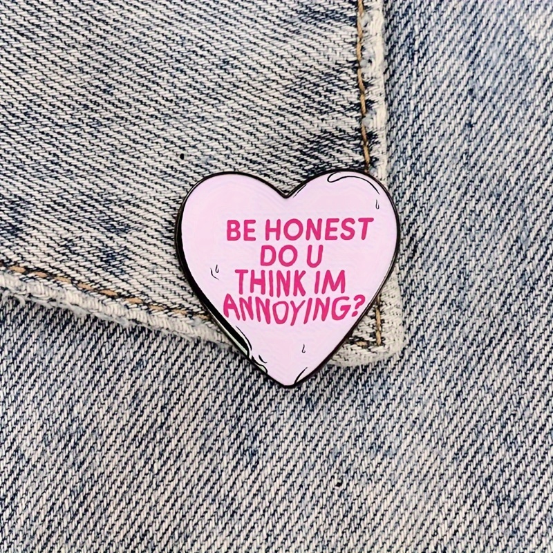 Anxious Thoughts Love Heart Phrase Pin Brooch Short - Temu United Kingdom