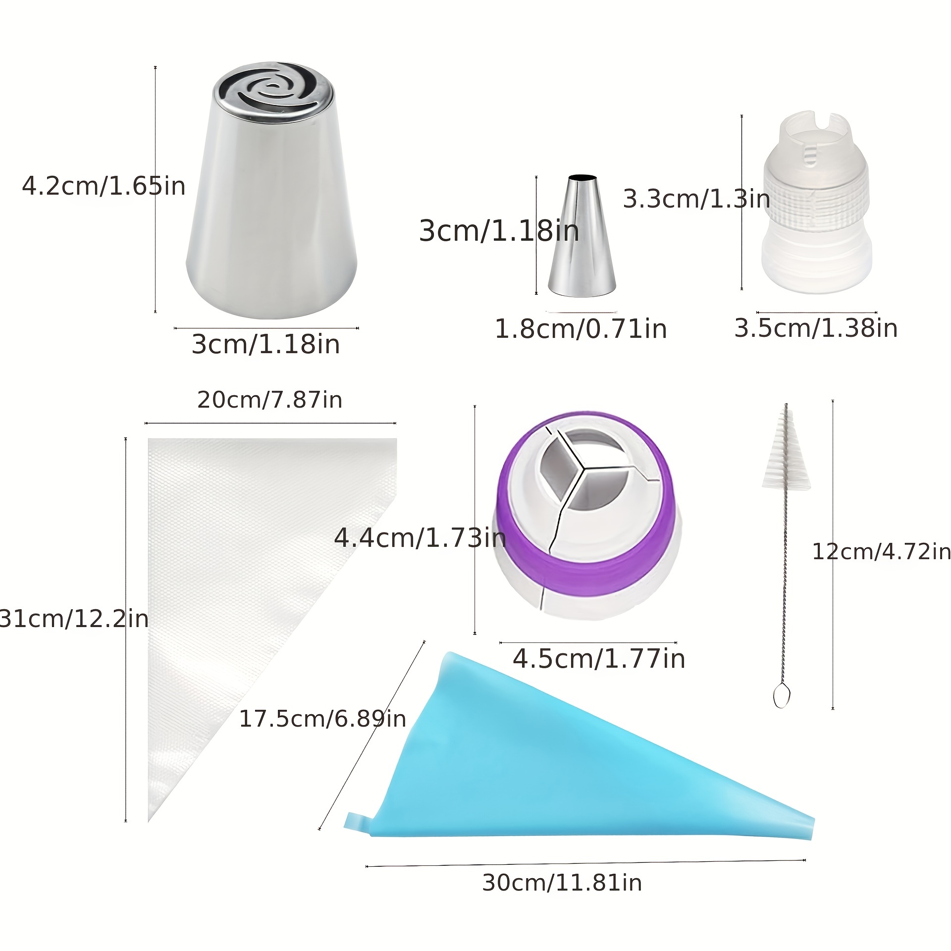 Stainless Steel Piping Nozzle Set Assorted Varieties Full - Temu Australia