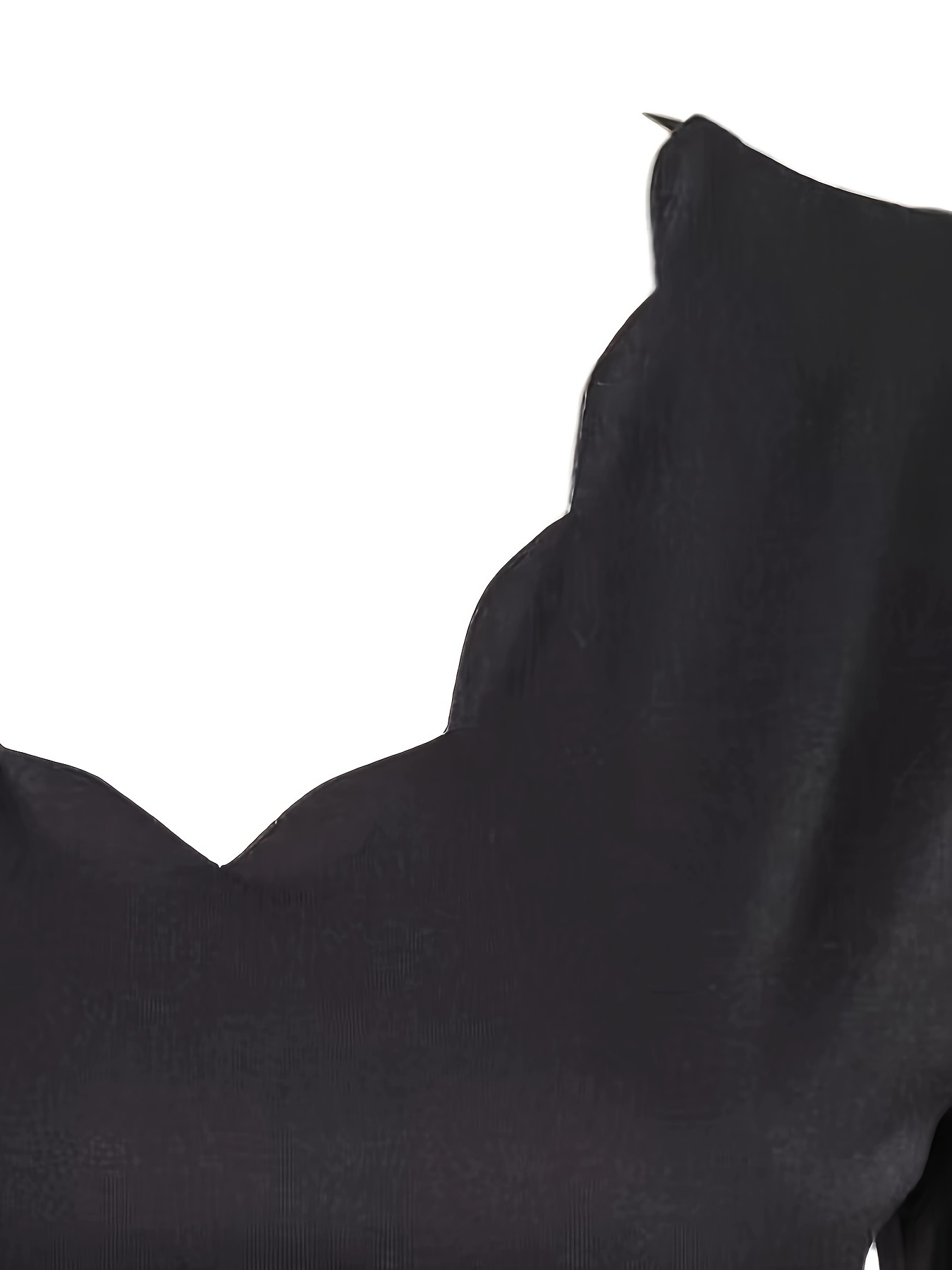 graphic block dress elegant scallop trim v neck - Temu New Zealand