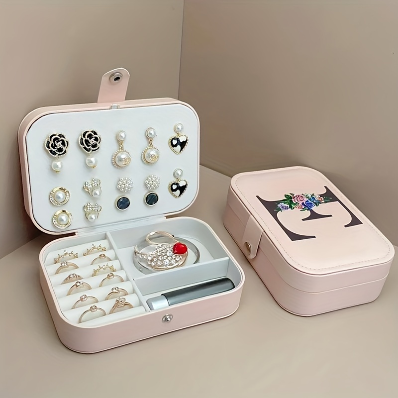 Mini Letter Pattern Square Jewelry Box Lightweight Portable - Temu ...