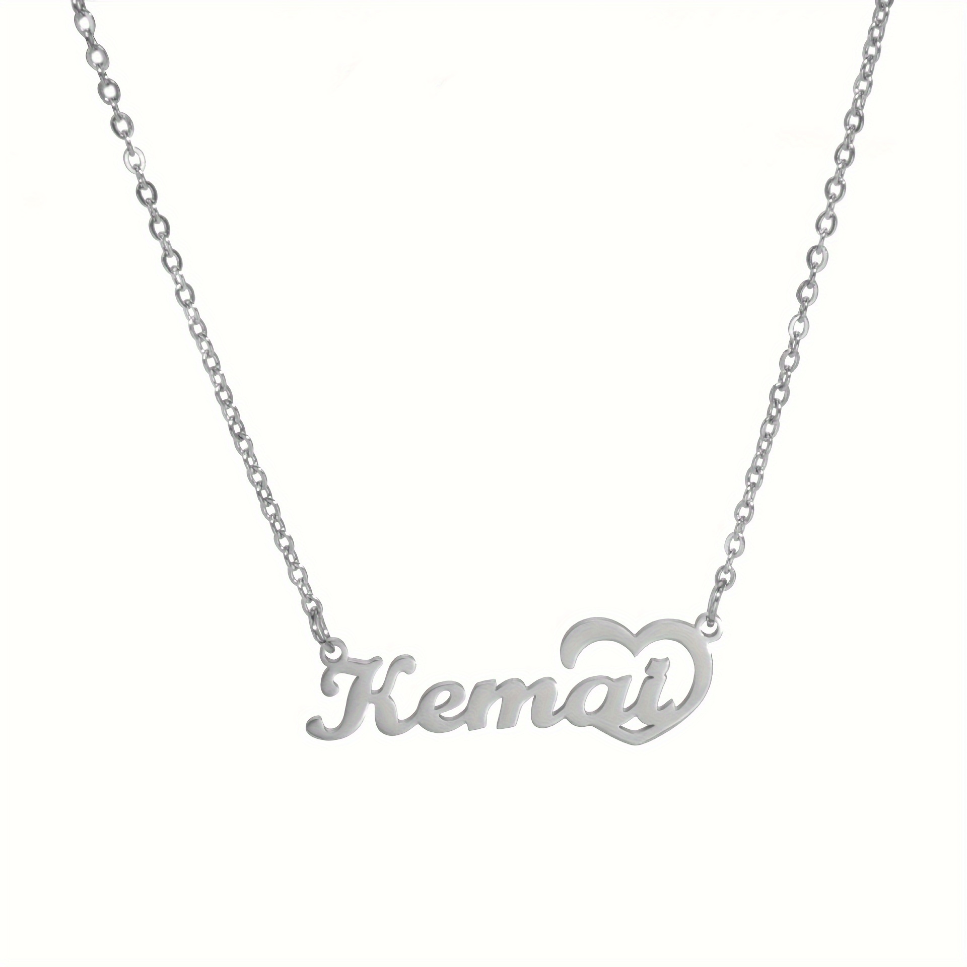 Personalized Stainless Steel Classic Love Heart Golden Color - Temu ...