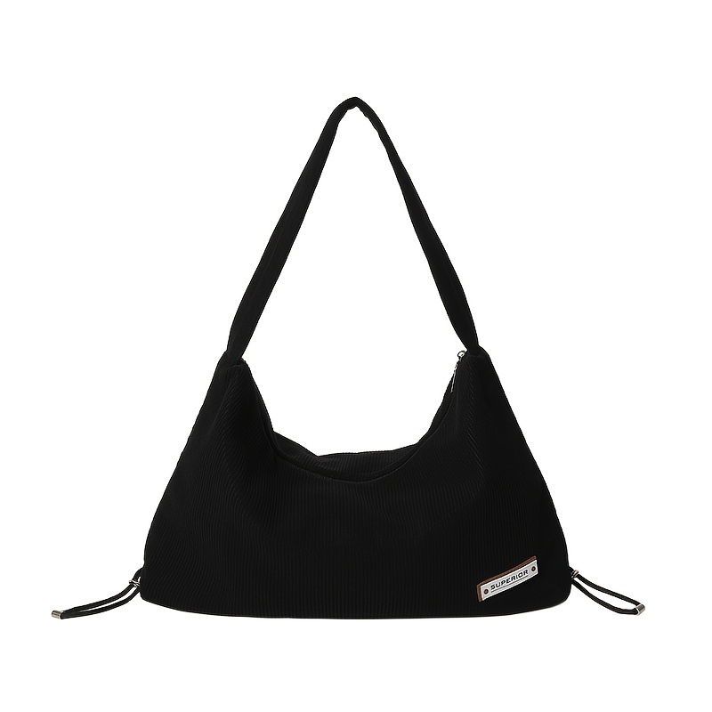 Simple Corduroy Shoulder Bag Retro Drawstring Hobo Bag - Temu United ...