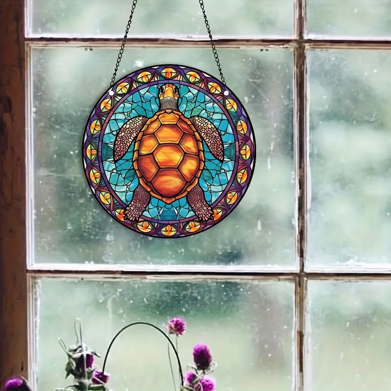 Acrylic Art Painted Turtle Pendant Premium Mysterious Home - Temu ...