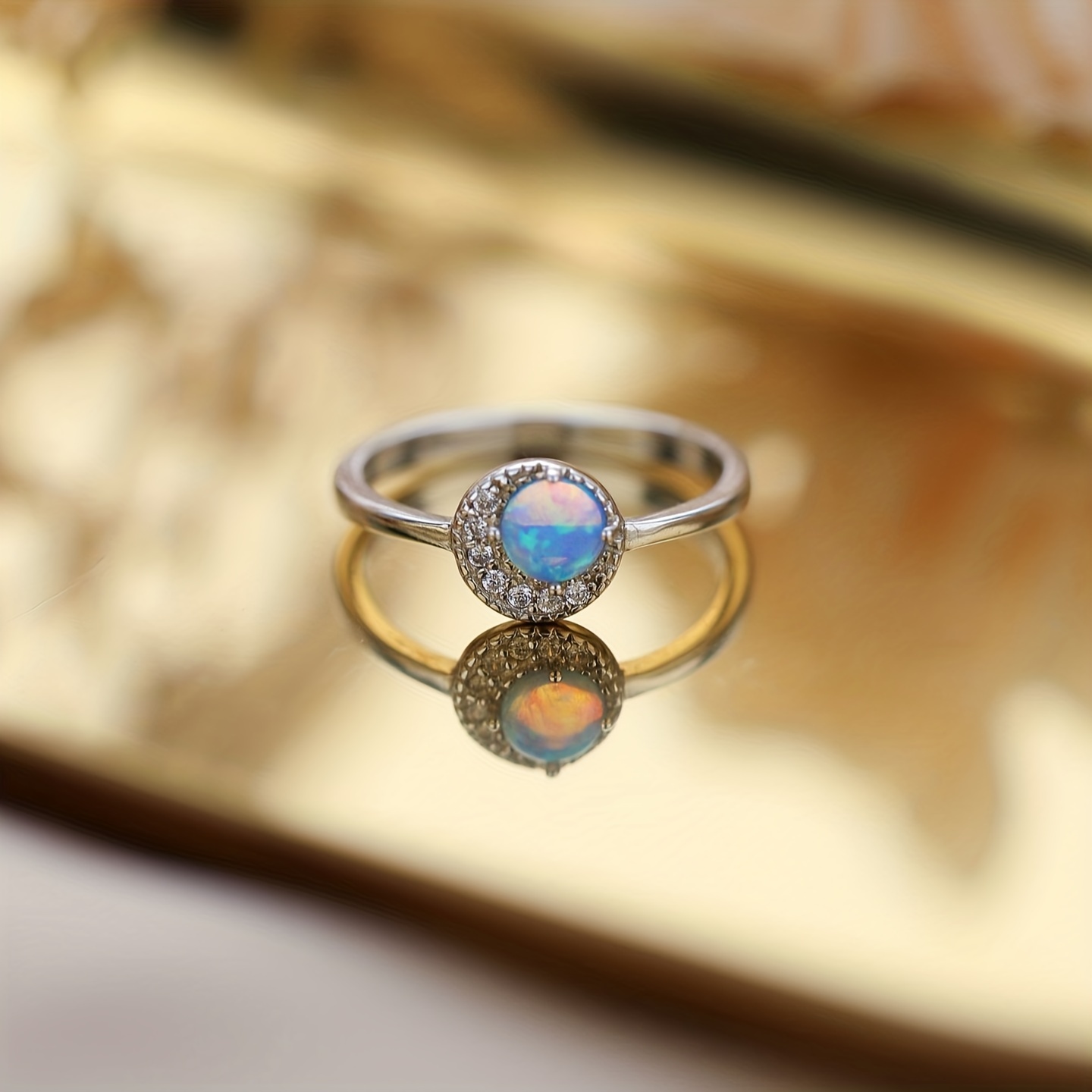 925 Silver Geometric Opal Ring Mens Trendy Versatile Premium Ring For ...