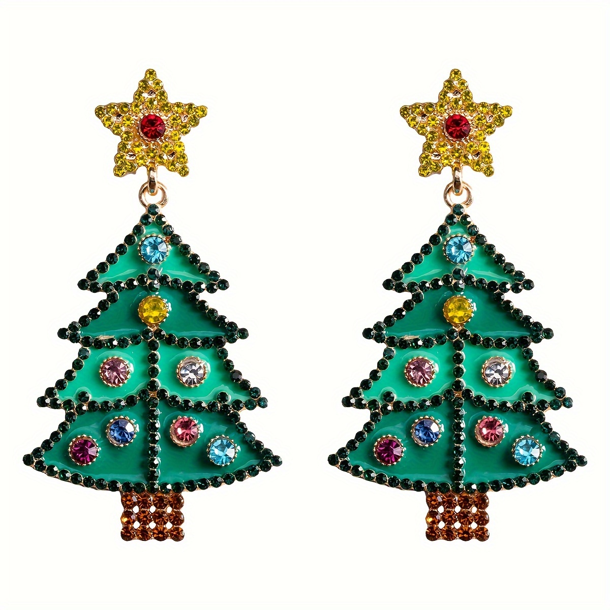 Enamel Christmas Tree Design Colorful Shiny Rhinestone - Temu United ...