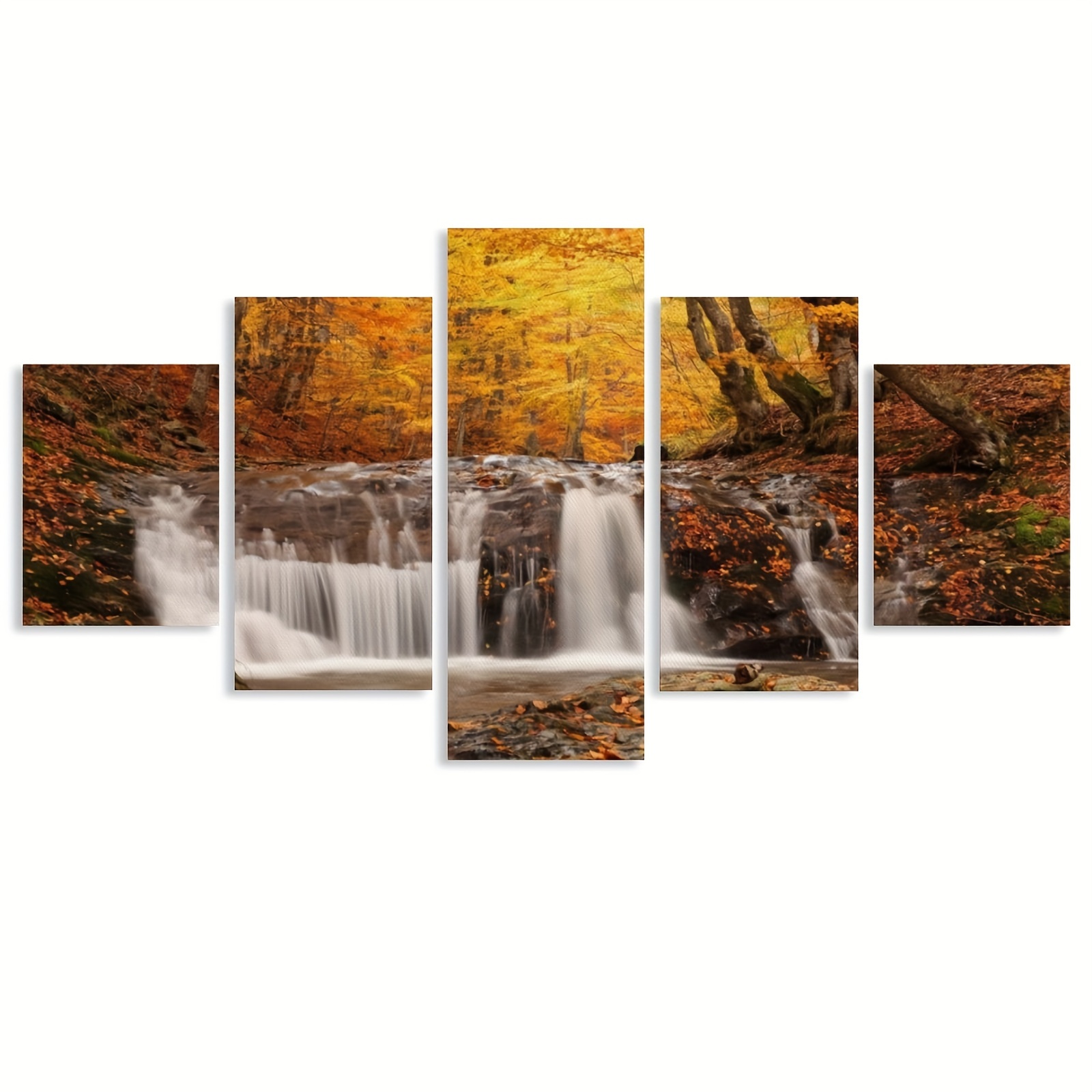 5pcs Set Art Canvas Print Posters Nature Landscape Waterfall Tree ...