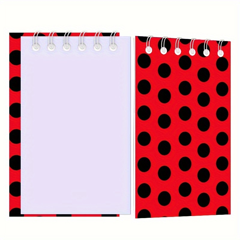 Ladybug Mini Notepad Red Black Polka Dots Notebook School - Temu Australia