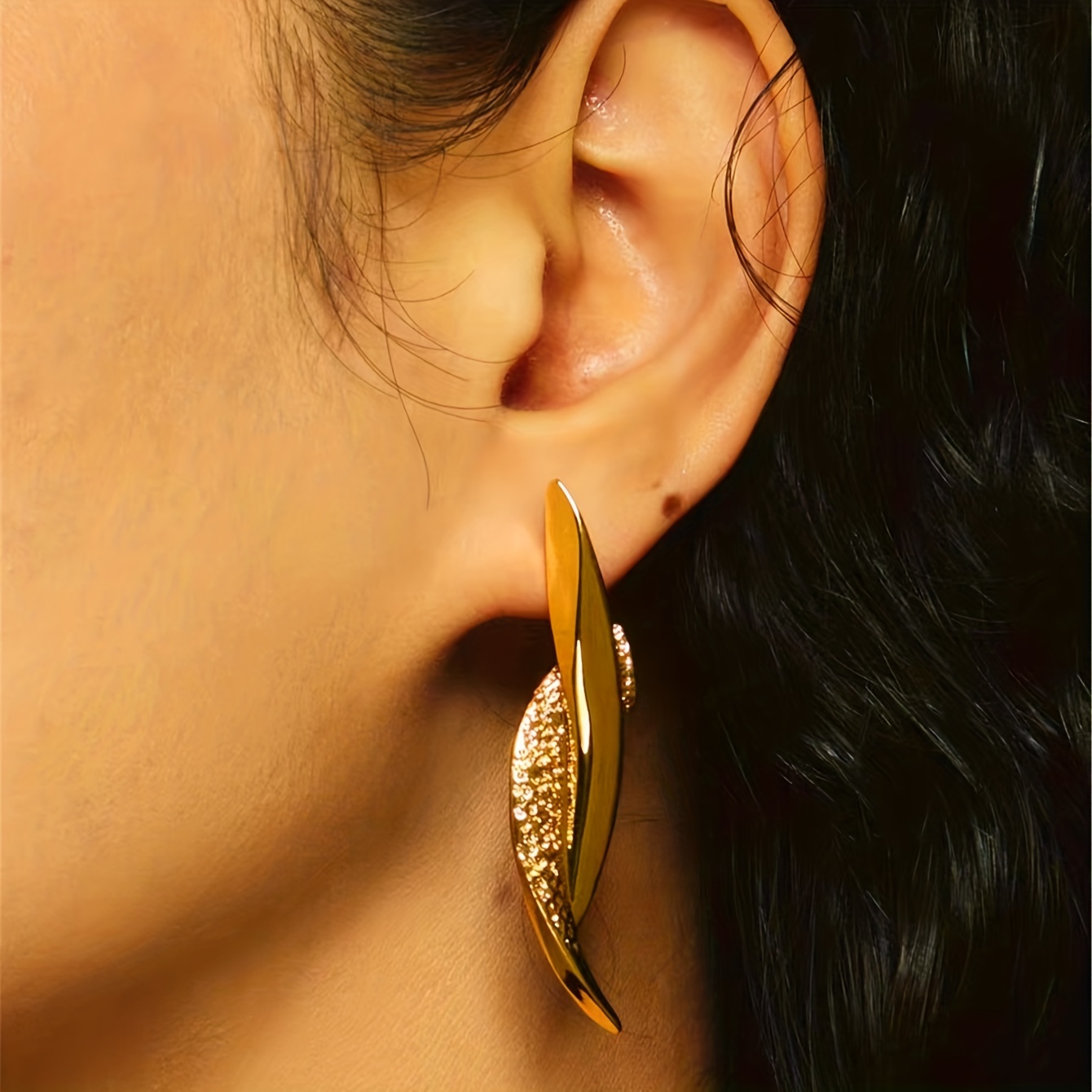 Creatieve Stud Oorbellen Zink Legering 14K Goud Vergulde - Temu Belgium