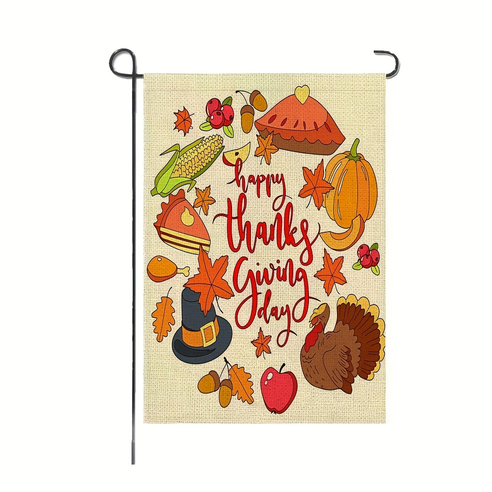 Thanksgiving Garden Welcome Flag Festival Gathering - Temu Ireland