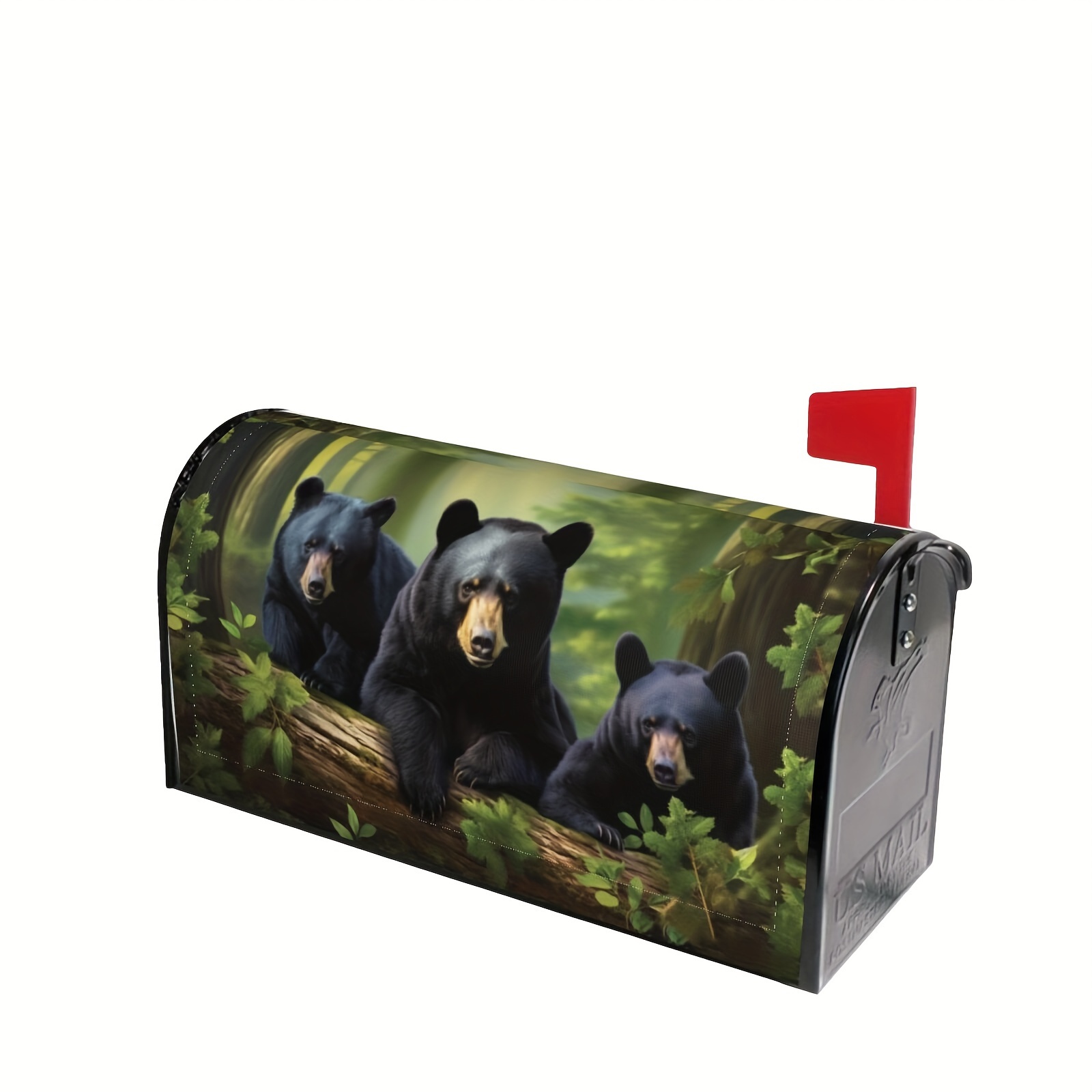 Black Bear Family Nature Mailbox Cover Post Box Decor - Temu United Kingdom