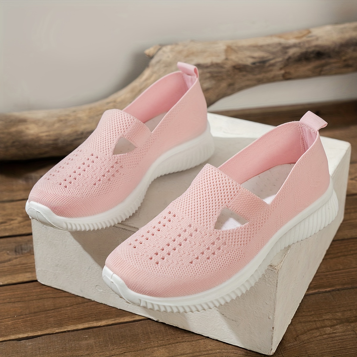 Women s Breathable Knit Sneakers Casual Slip Outdoor Shoes - Temu Australia