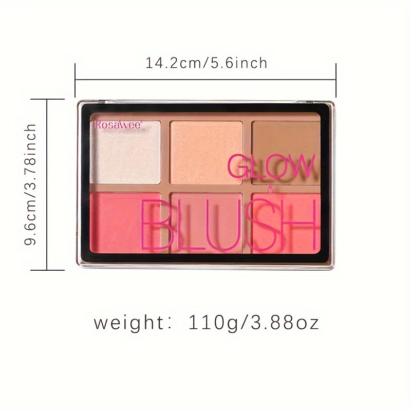 6 Colors Blush Palette Matte Shimmery Highly Pigmented - Temu