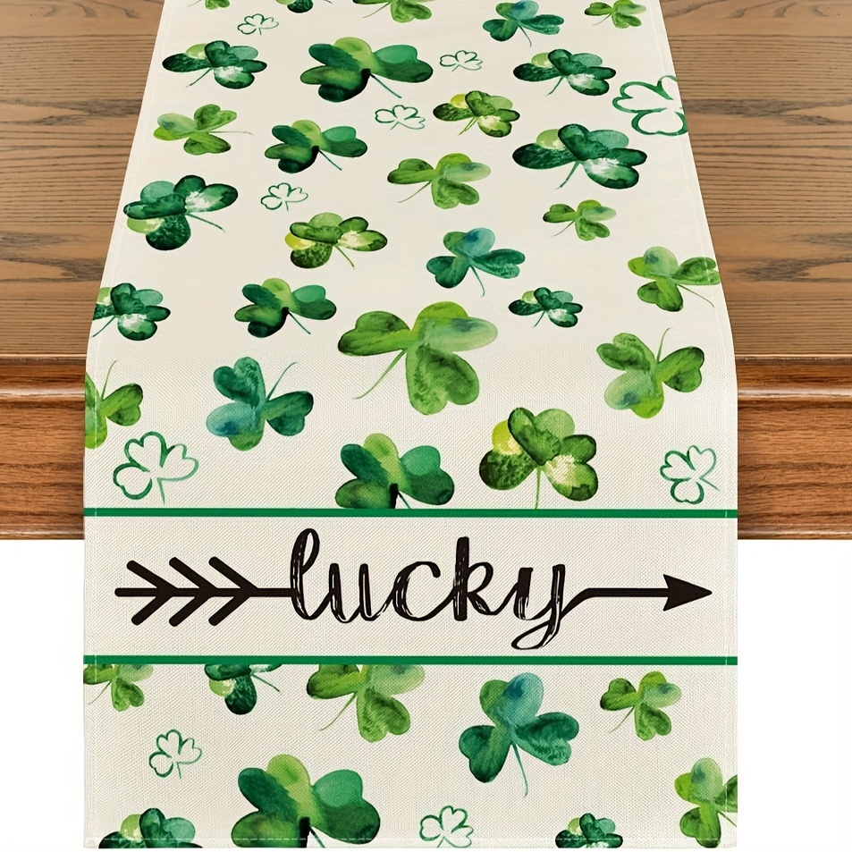 Lucky Clover Clover Table Runner Seasonal St Patricks Temu Australia