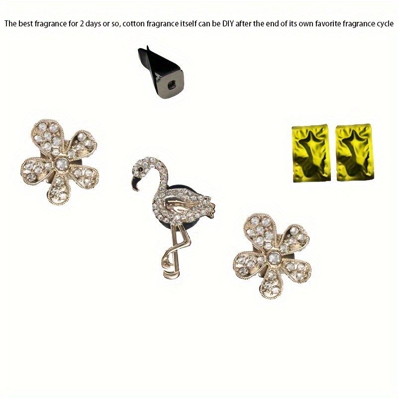 Sparkling Flamingo Car Vent Clips Scented Pads - Temu