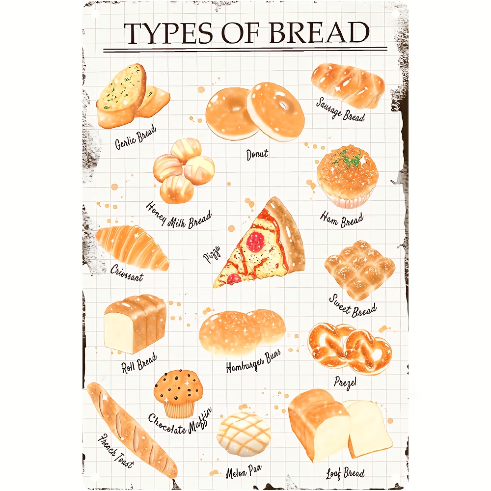 Retro Type Bread Metal Sign Retro Metal Wall Decoration - Temu Canada