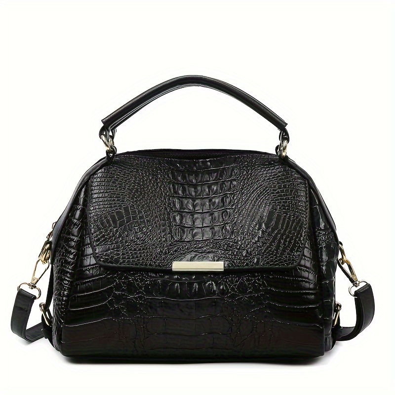 Vintage Crocodile Print Crossbody Bag Retro Flap Shoulder - Temu South ...