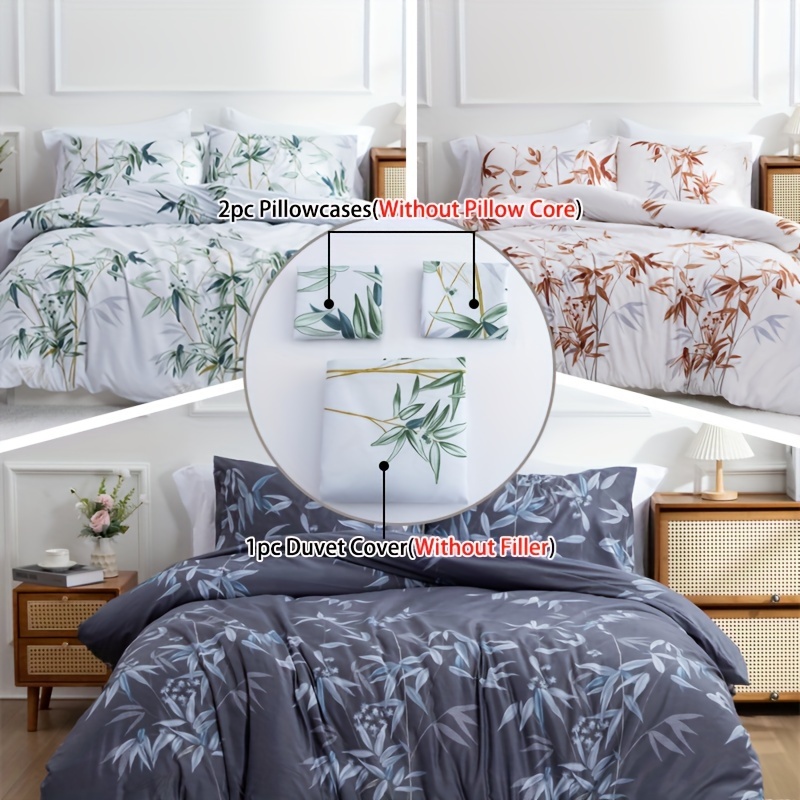 Duvet Cover Set Cover + Without Core) Bamboo Print Polyester - Temu ...