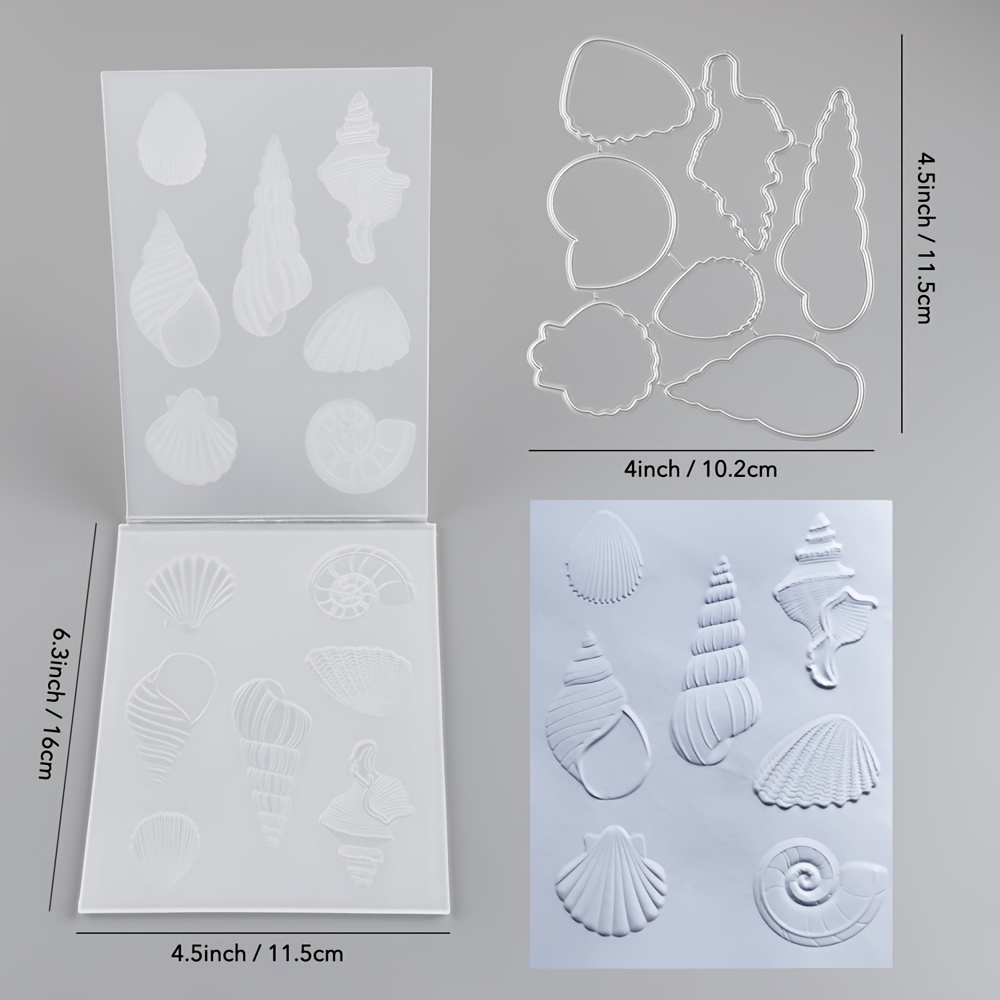 Sea Shell 3d Embossing Folder Metal Cutting Dies - Temu