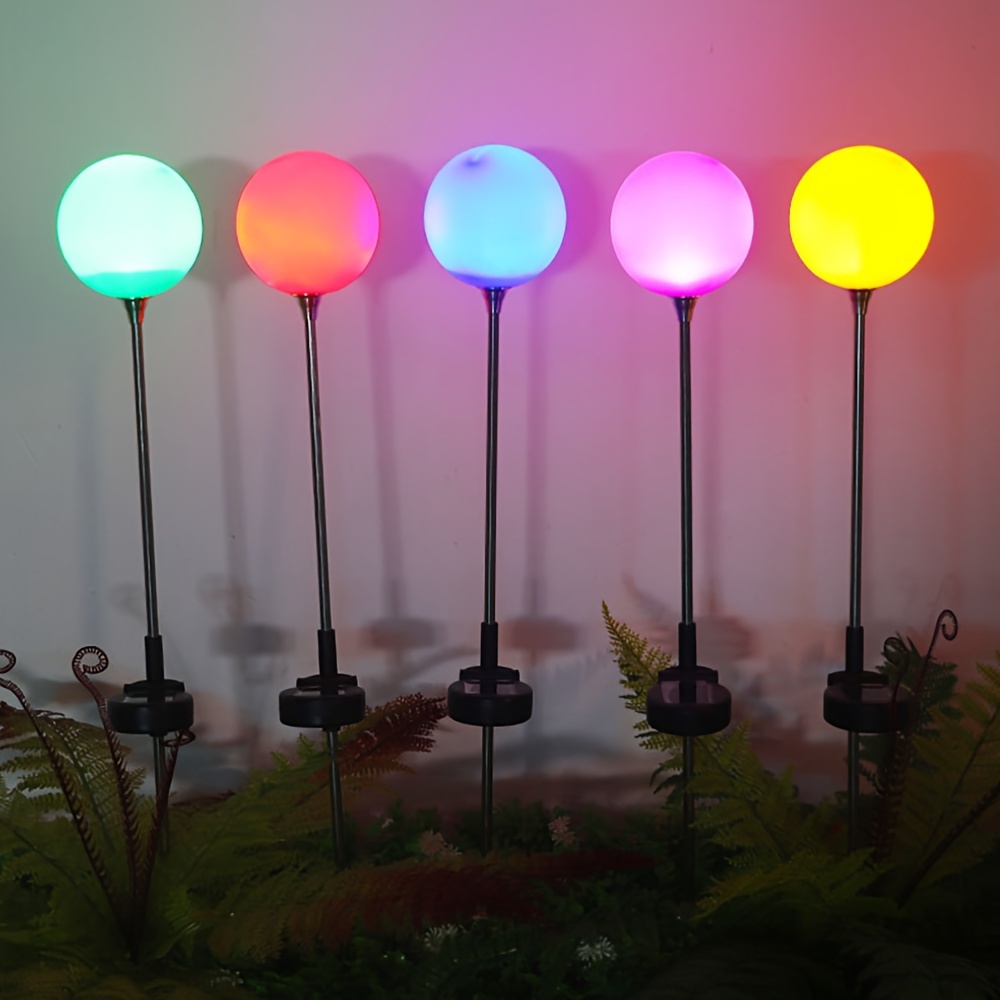Solar Powered Round Ball Ground Plug Light Led Lawn Temu