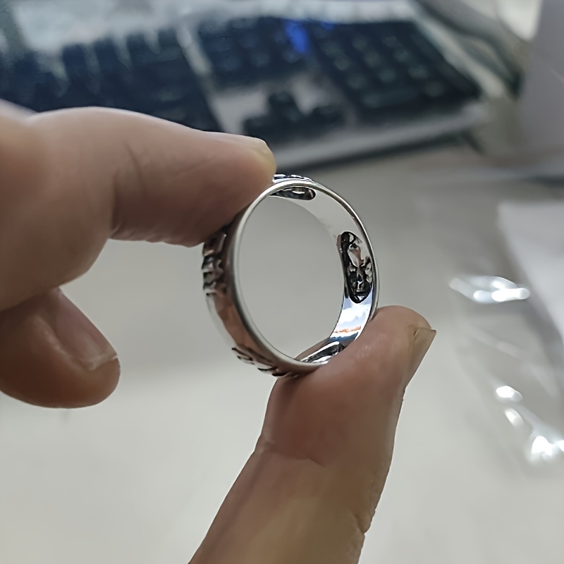 Creative Skull Head Ring Punk Style Men's Ring Jewelry - Temu United ...