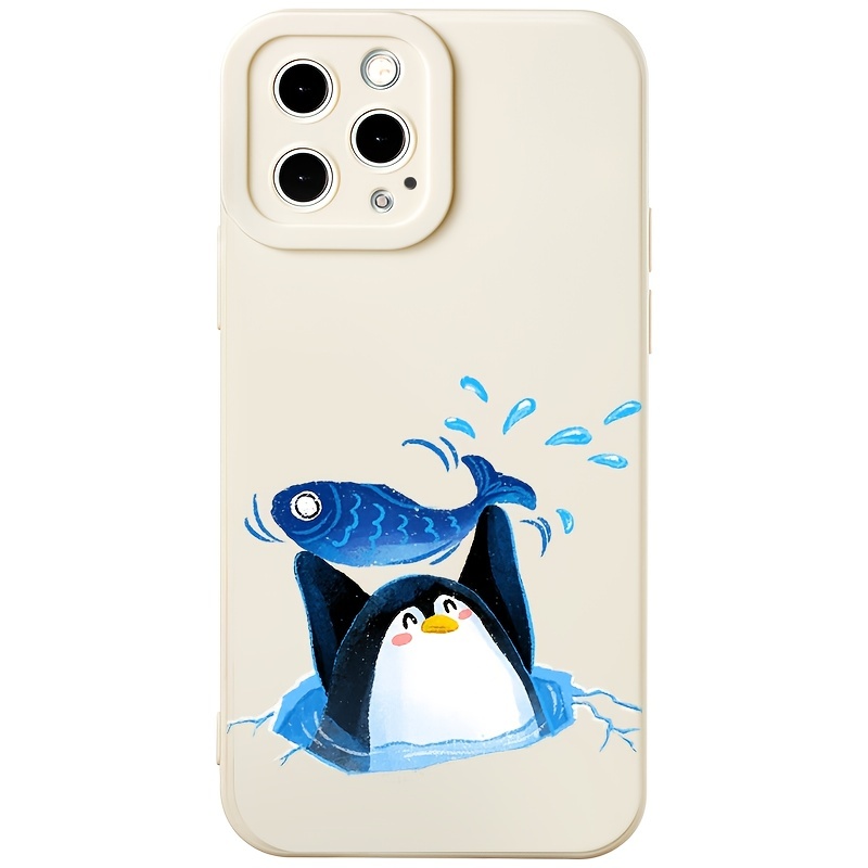 Penguin Pattern Sleeve Phone Case Iphone - Temu