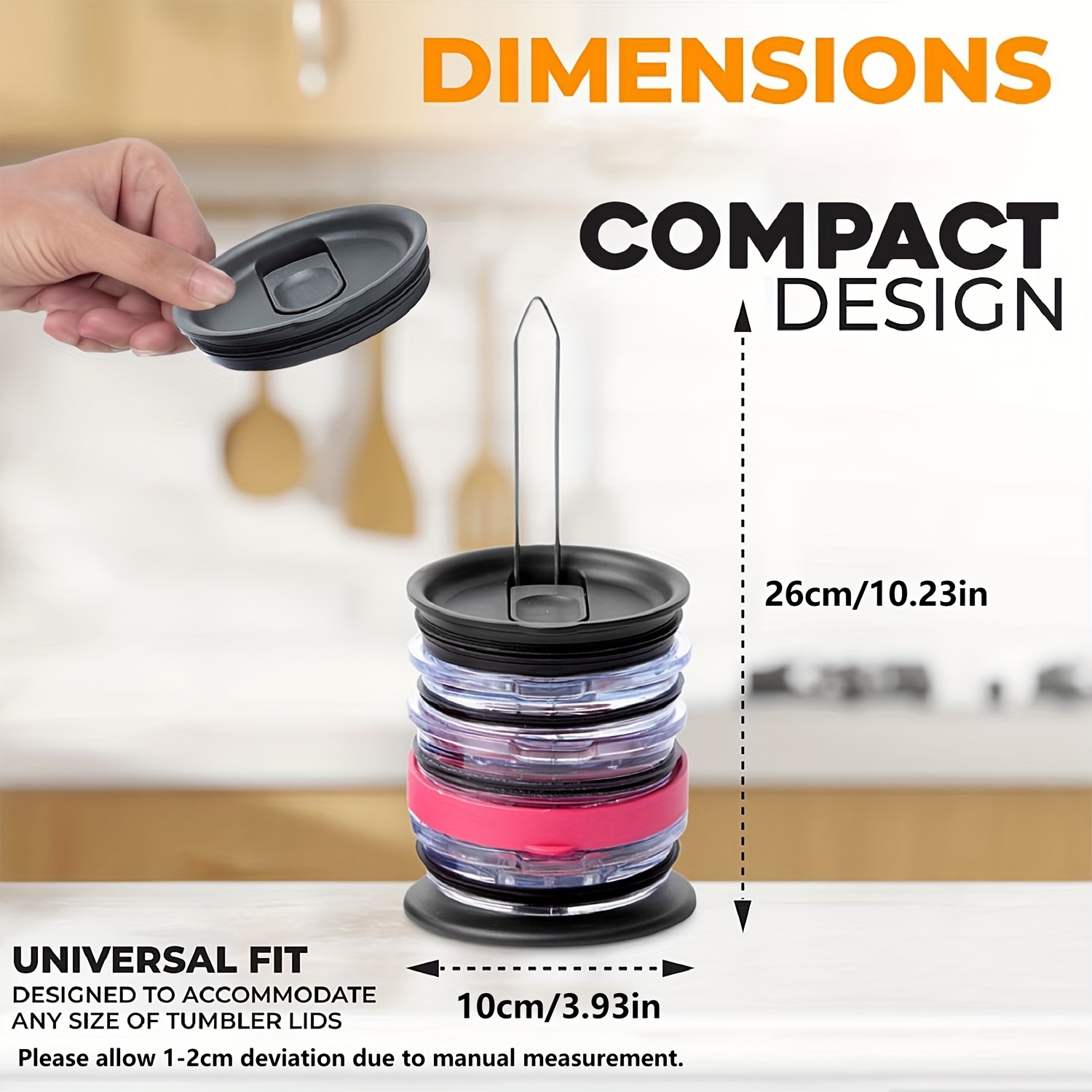 Tumbler Lid Organizer Space Saving Design Vertical Lids - Temu