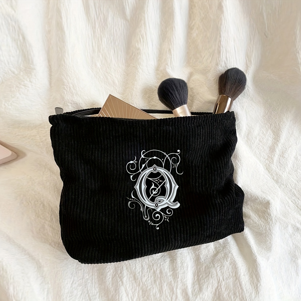 Letter Pattern Makeup Bag Portable Comestic Storage Pouch - Temu New ...