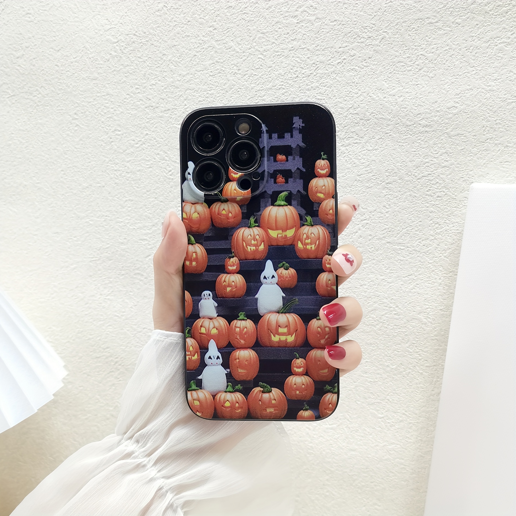 Pumpkin Head Castle Creative Pattern Colored Phone Case - Temu Australia