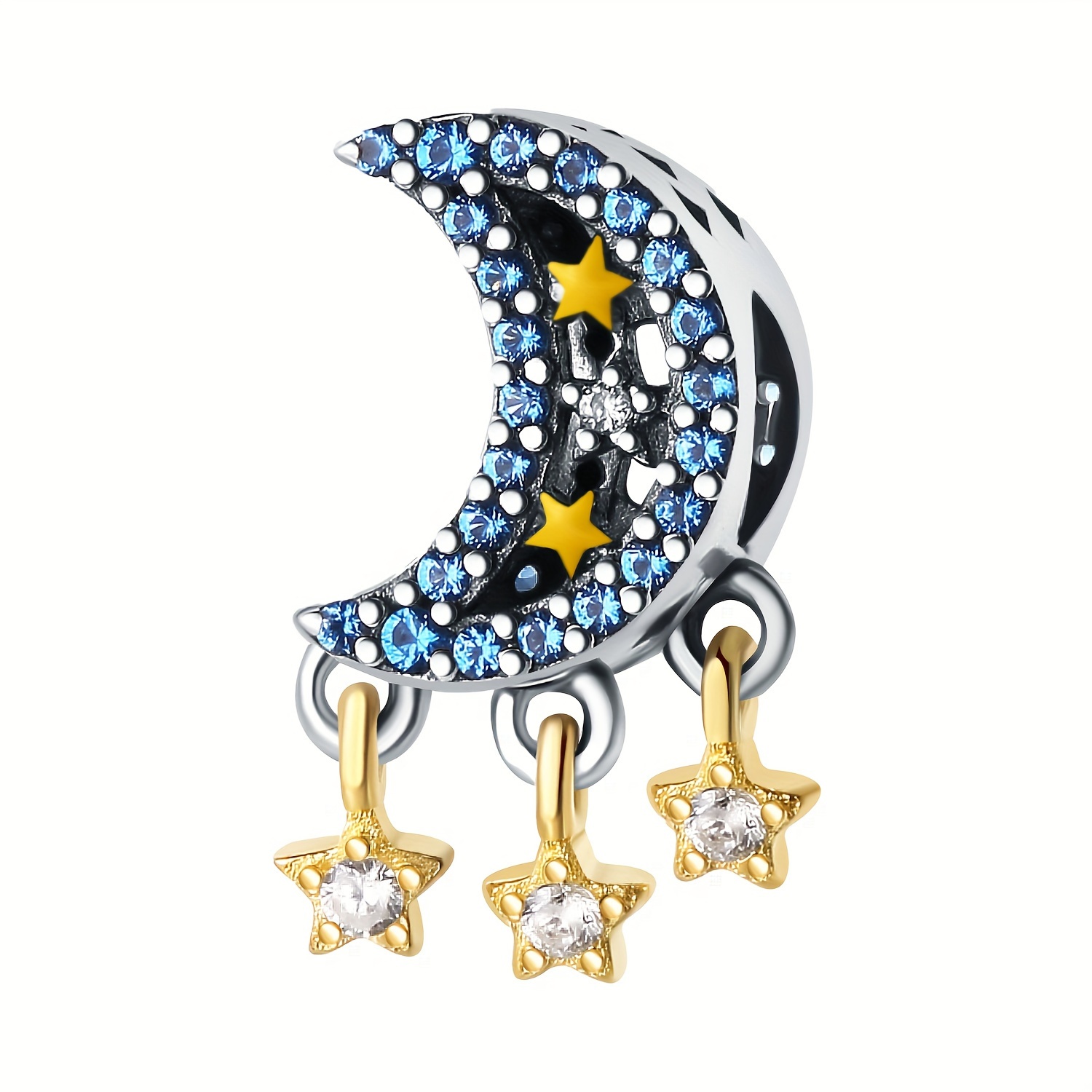 925 Silver Star Moon Etc Shaped Charm Pendant Inlaid Shiny - Temu ...
