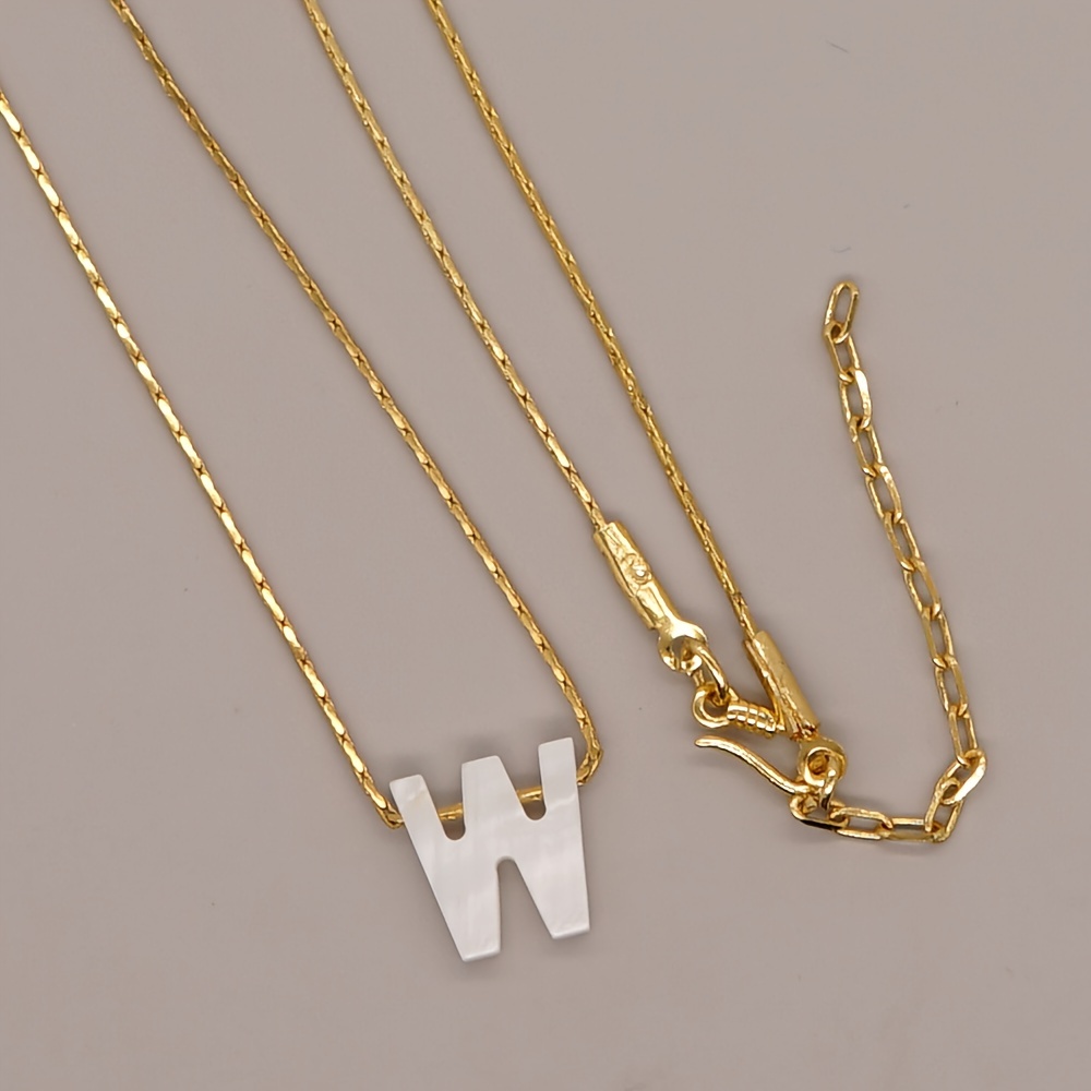 26 Shell English Letter Necklace Golden Chain Boho Neck - Temu United ...
