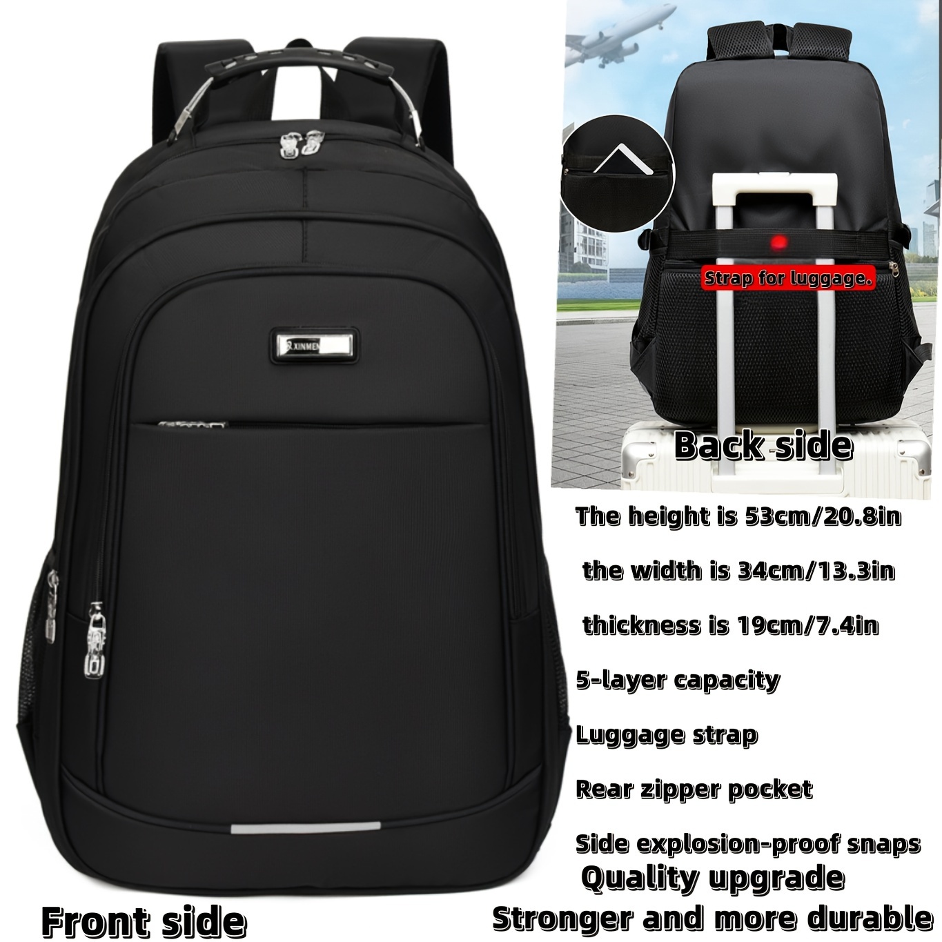 Men's Simple Trendy Business Computer Backpack, Short Trip Travel Bag ...