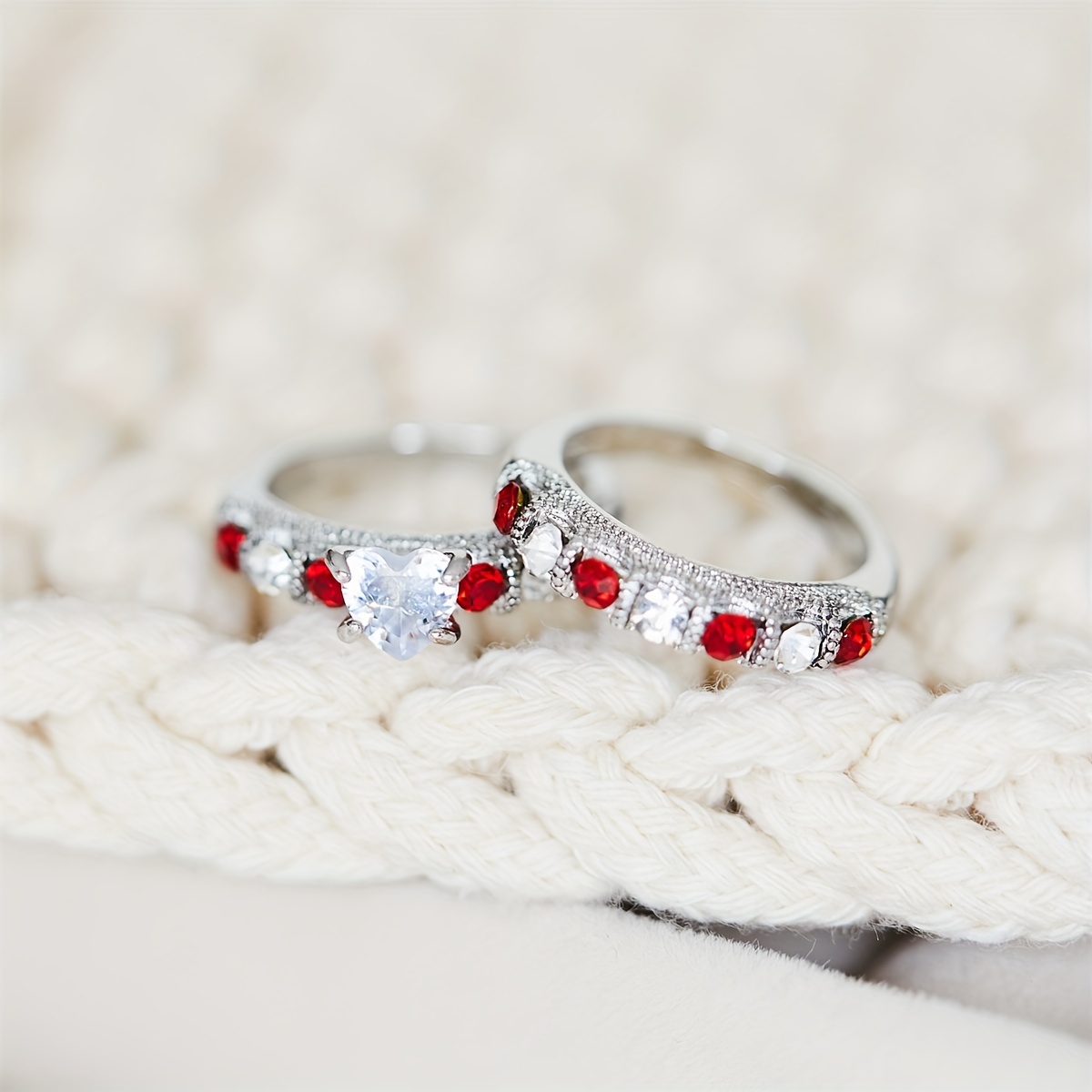 Silvery Bohemian Fashion Rings Inlaid Artificial Gemstones - Temu ...