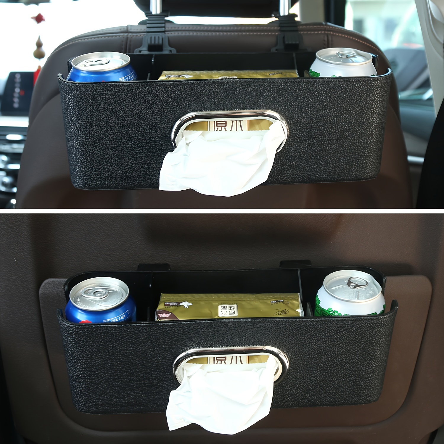 Car Seat Back Organizer Stylish Functional Storage Box Cup - Temu Australia