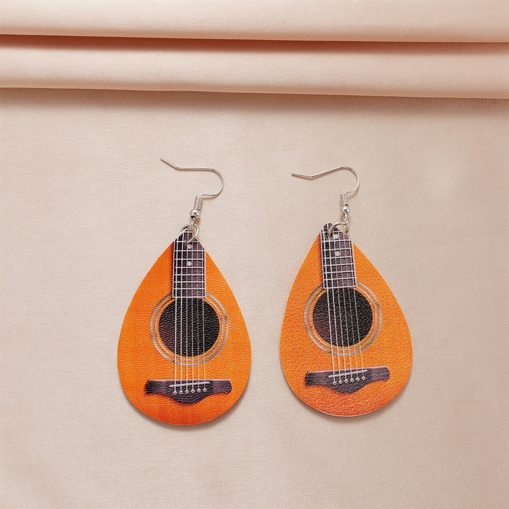 Delicate Drop Shape Wooden Musical Instrument Earrings Party - Temu Ireland