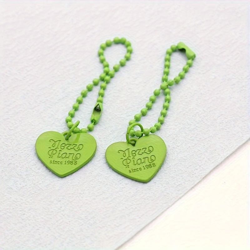 Colorful Bead Chain Heart Keychain Pendant Diy Box Bag - Temu United ...