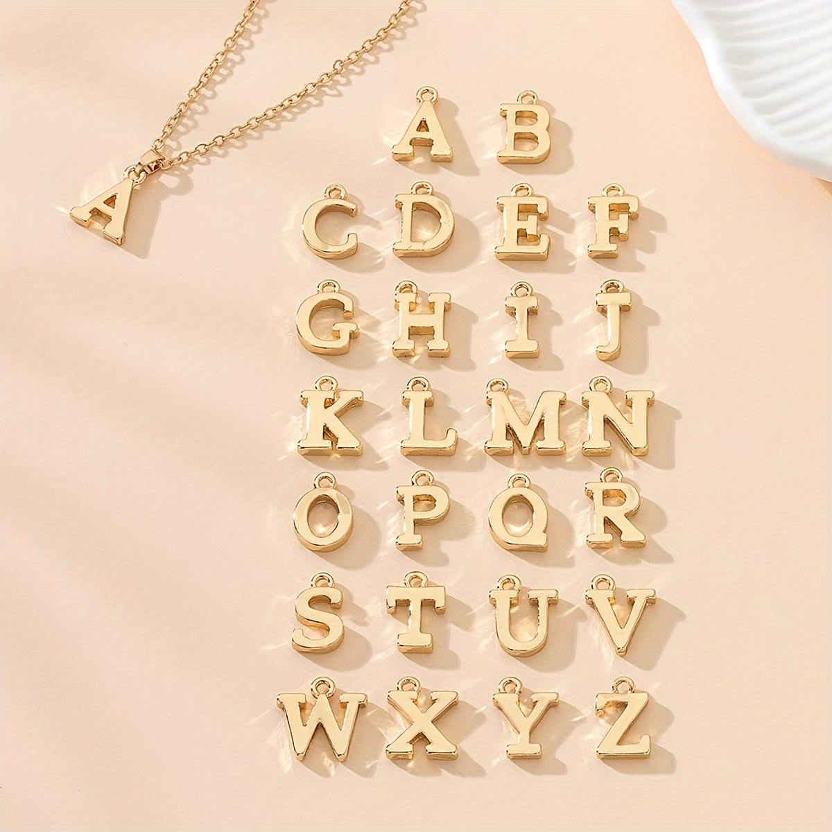 Bracelet + Necklace Initial English Letter Pendant Stainless - Temu ...