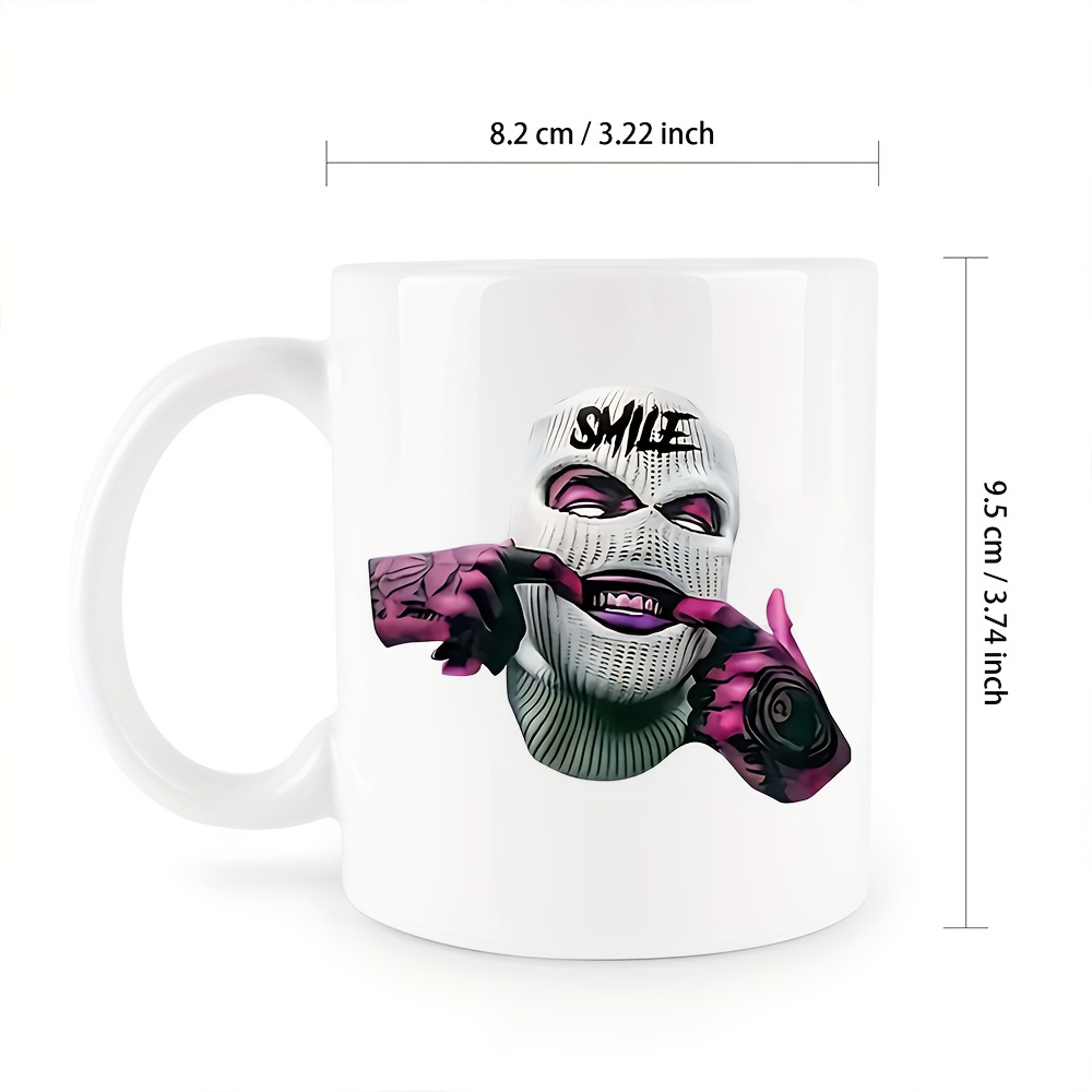 Coffee Mug Porcelain Coffee Cups Trendy Hip Hop Style Masked - Temu Ireland