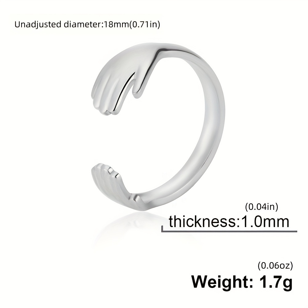Hug Ring Stainless Steel Couple Ring Adjustable Ring - Temu United Kingdom