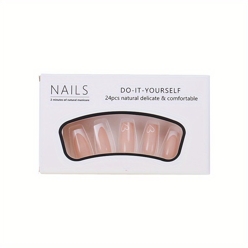 Medium Long Nails White French Tip Press - Temu United