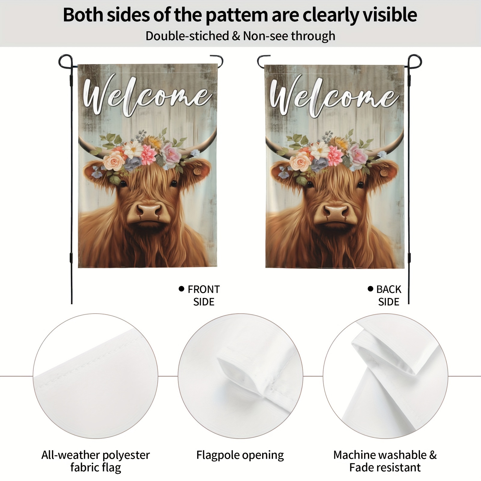 welcome flag rustic farmhouse scottish - Temu