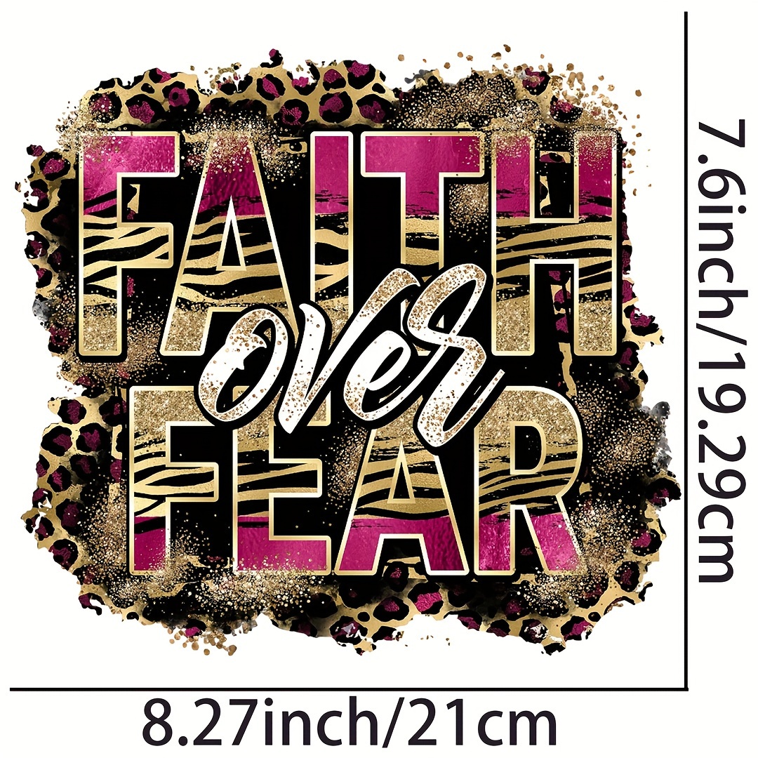 Faith Fear Iron Heat Transfers Vinyl T Shirts Diy Clothing T - Temu ...