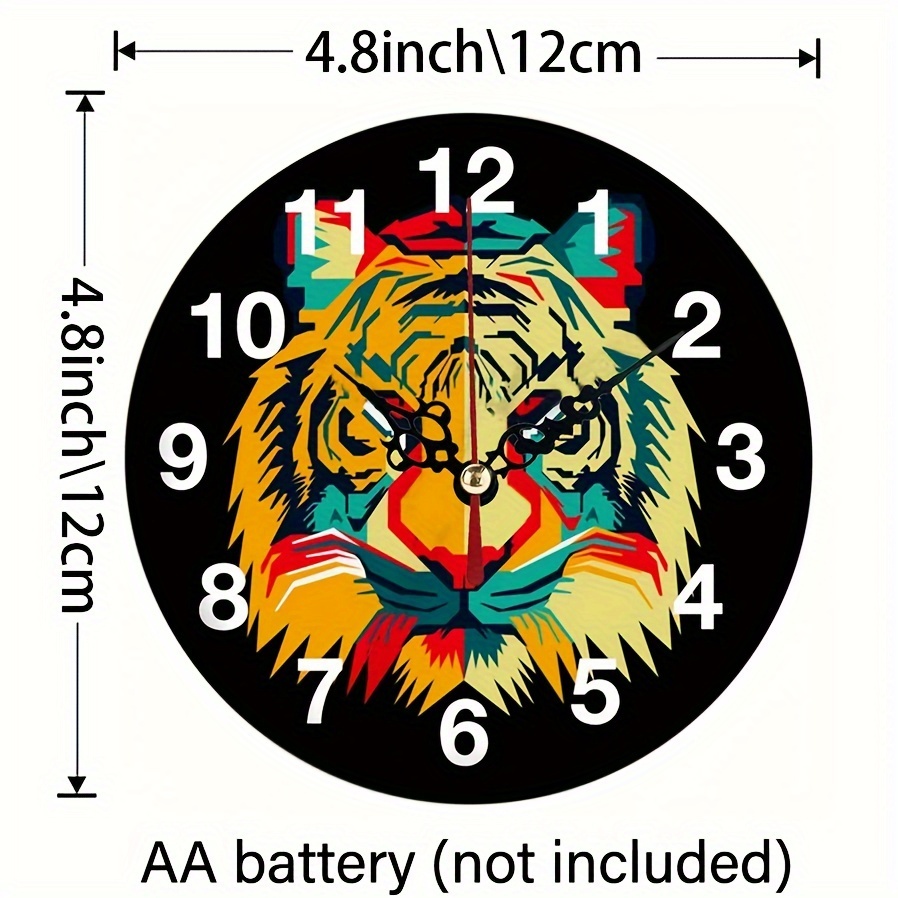 Lion Design Wall Clock Silent Non Ticking Battery Operated - Temu Canada