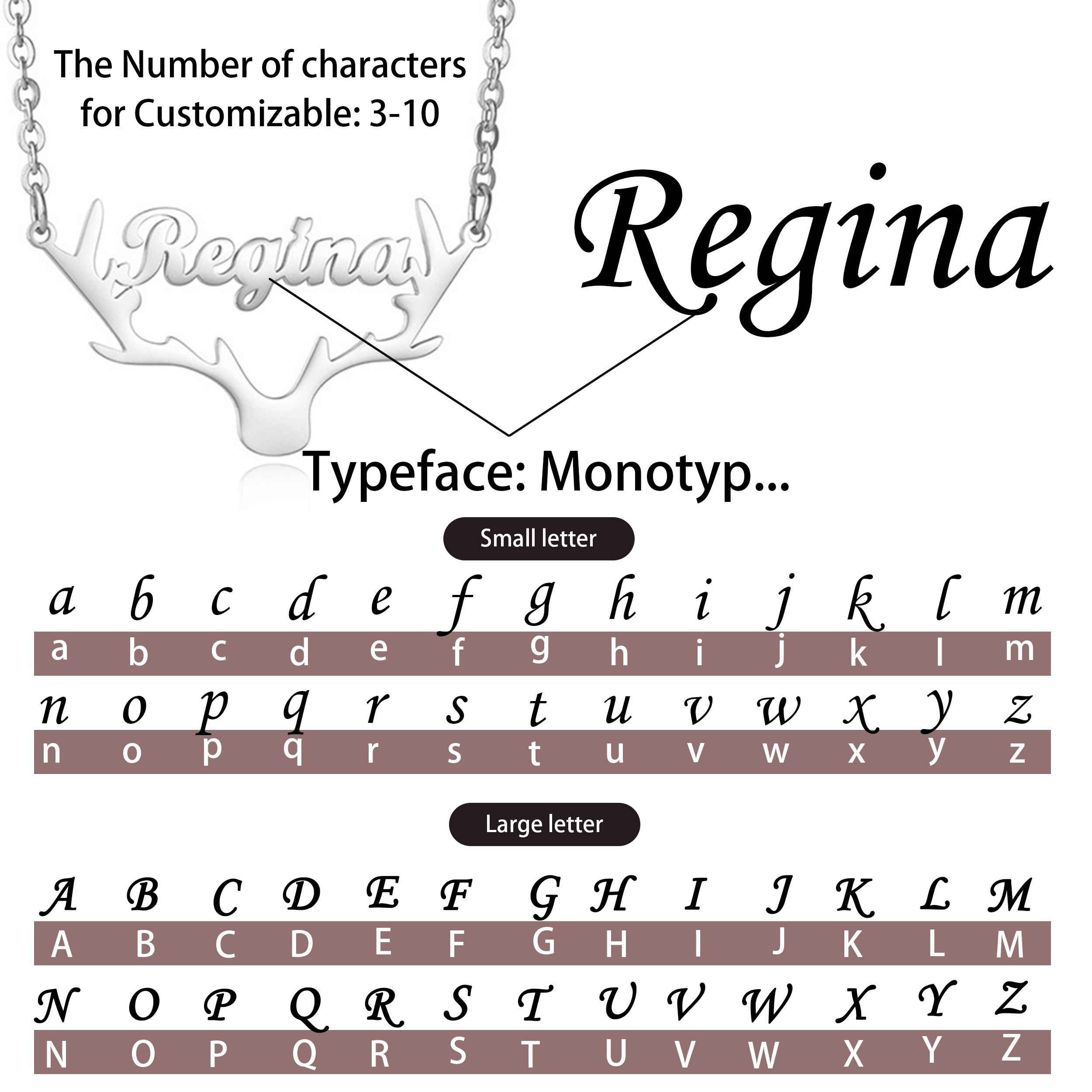 Customized Name Necklace Deer Horn Pendant Design - Temu Ireland